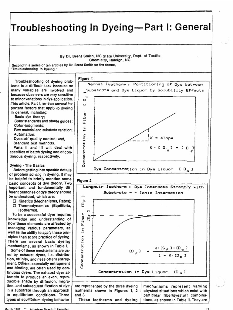 Troubleshooting Disperse Dyeing Basics | PDF | Dyeing | Dye