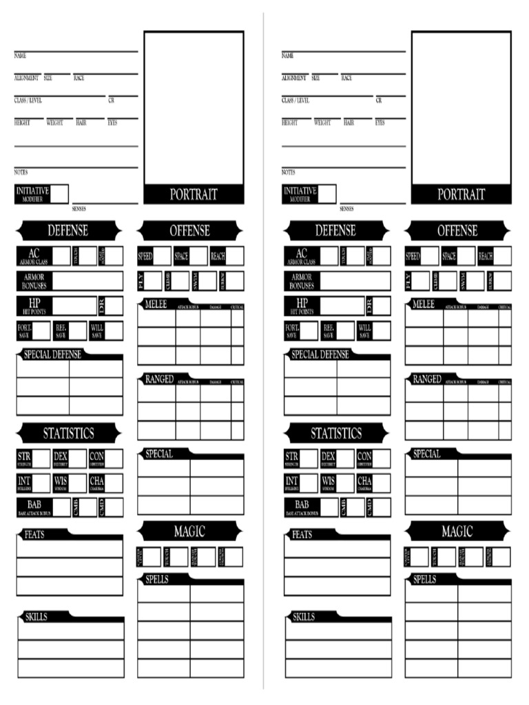Pathfinder NPC Sheet | PDF