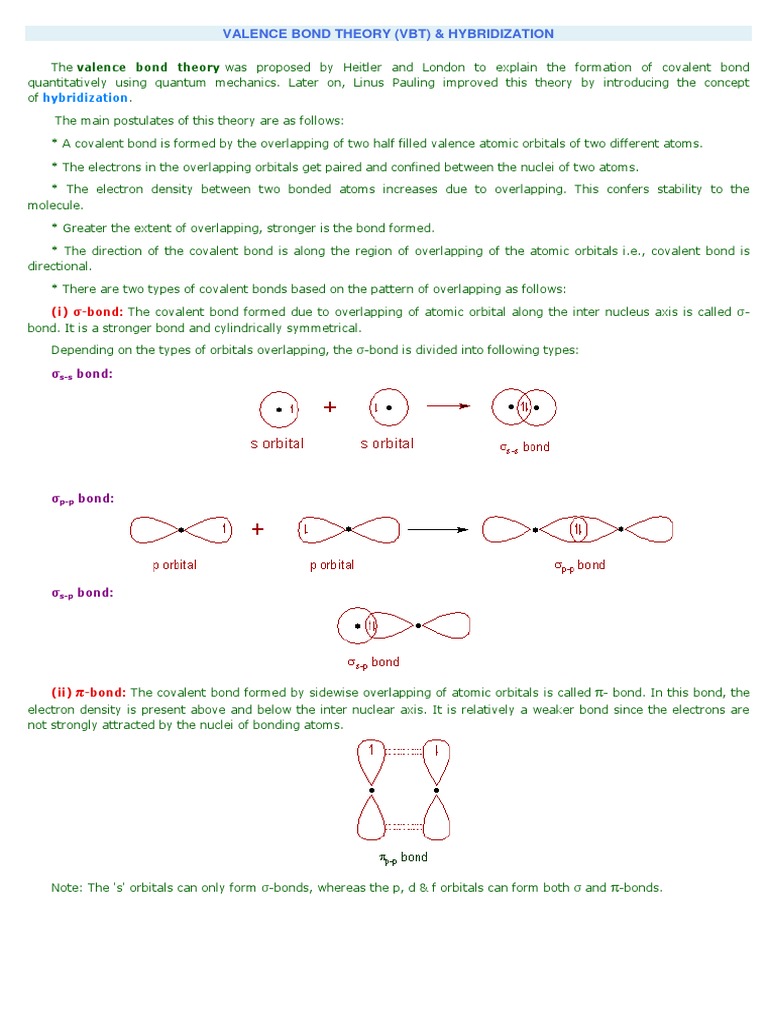 VBT | PDF | Chemical Bond | Covalent Bond