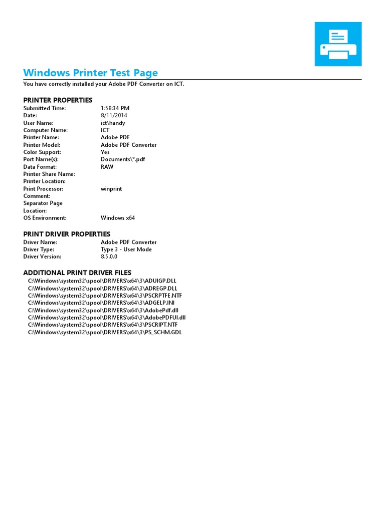 Windows Printer Test Page | PDF