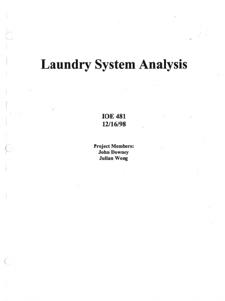 Laundry System Analysis | PDF | Inventory | Simulation