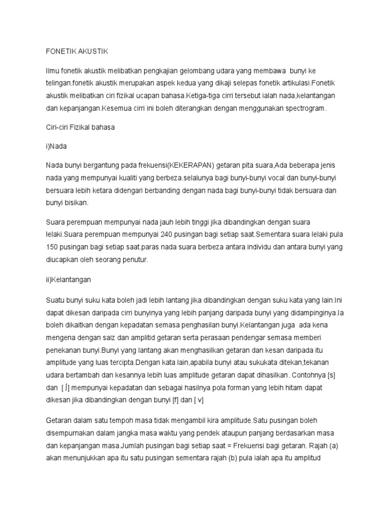 Fonetik Akustik 7 | PDF