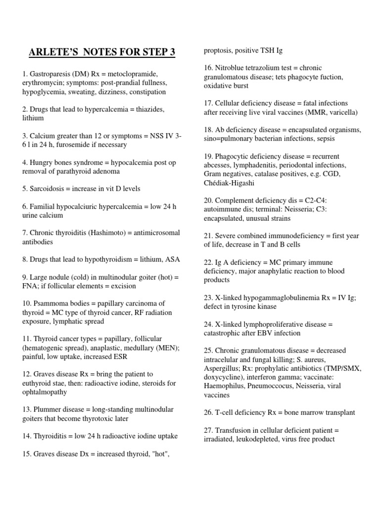 Arlete Notes For USMLE Step 3 | PDF