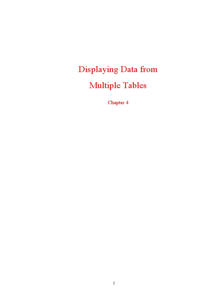 Multiple Tables | PDF | Information Retrieval | Information Technology