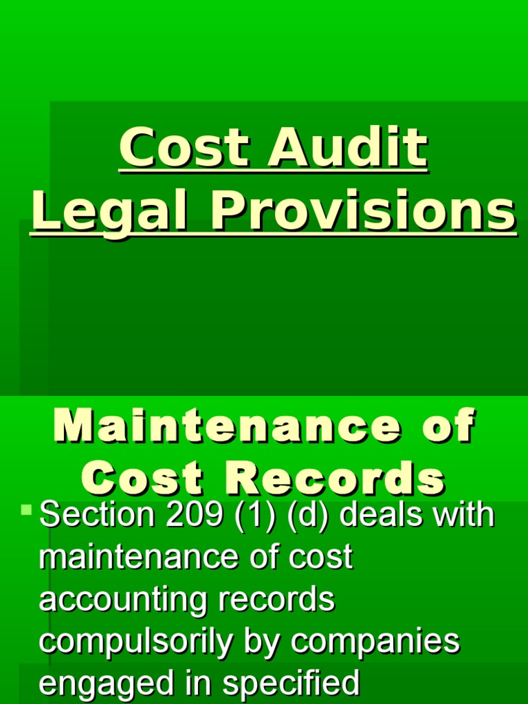 Cost Audit Legal Provisions | PDF | Financial Audit | Auditor's Report