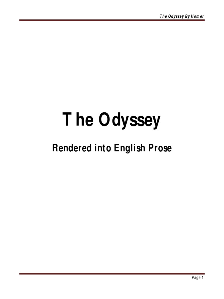 The Odyssey | PDF | Odyssey | Odysseus