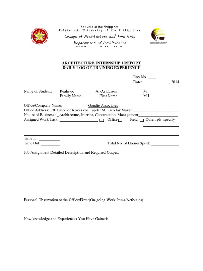 Daily and Weekly Logs AI1 | PDF | Internship | Job Hunting