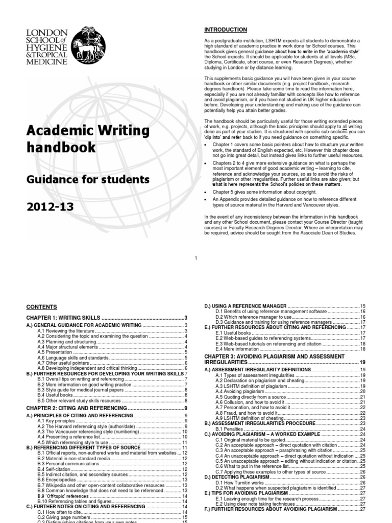 Academic Writing Handbook | PDF | Citation | Plagiarism