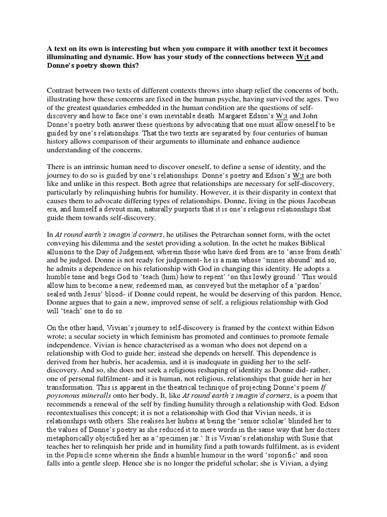 Donne and Wit: A Comparative Analysis | PDF | Humility | Poetry