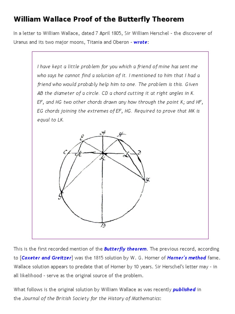 1 William Wallace's Proof of the Butterfly Theorem.pdf | Line (Geometry ...