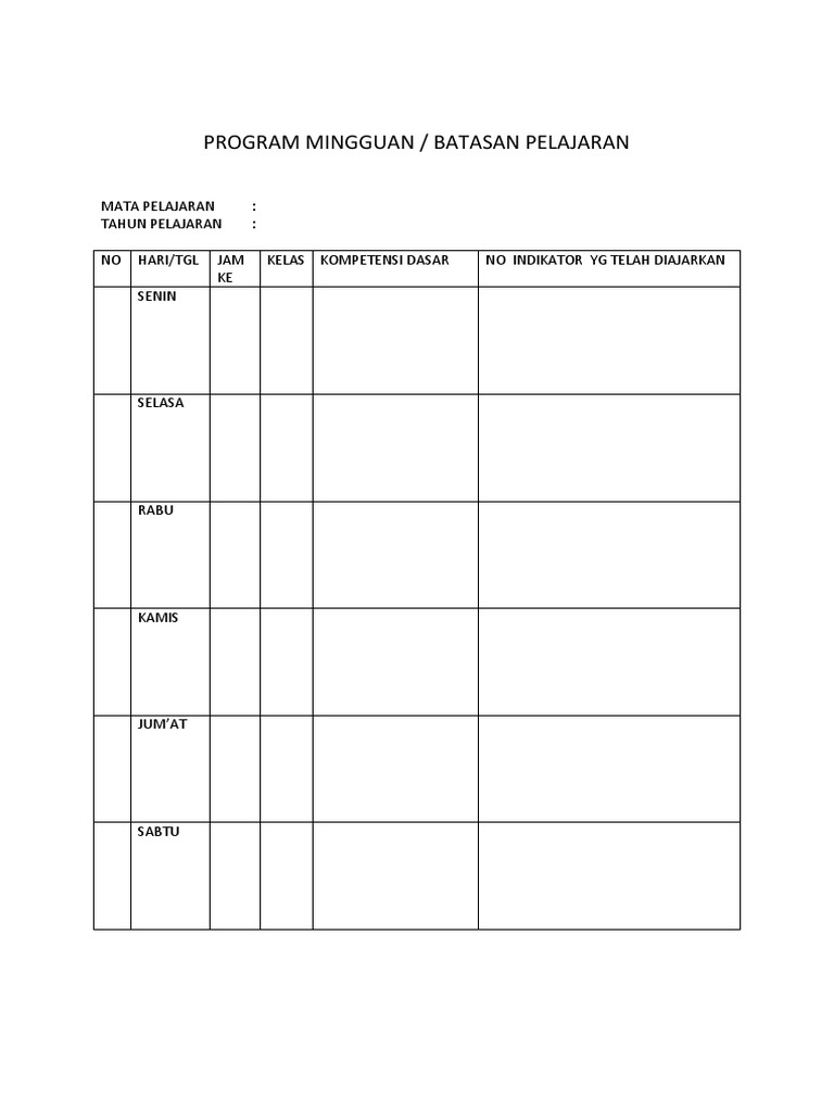 Program Mingguan | PDF