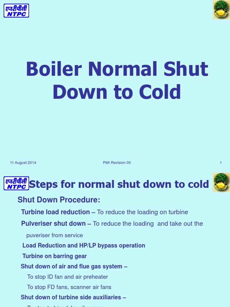 Boiler Shutdown Procedure Guide | PDF | Boiler | Mechanical Fan