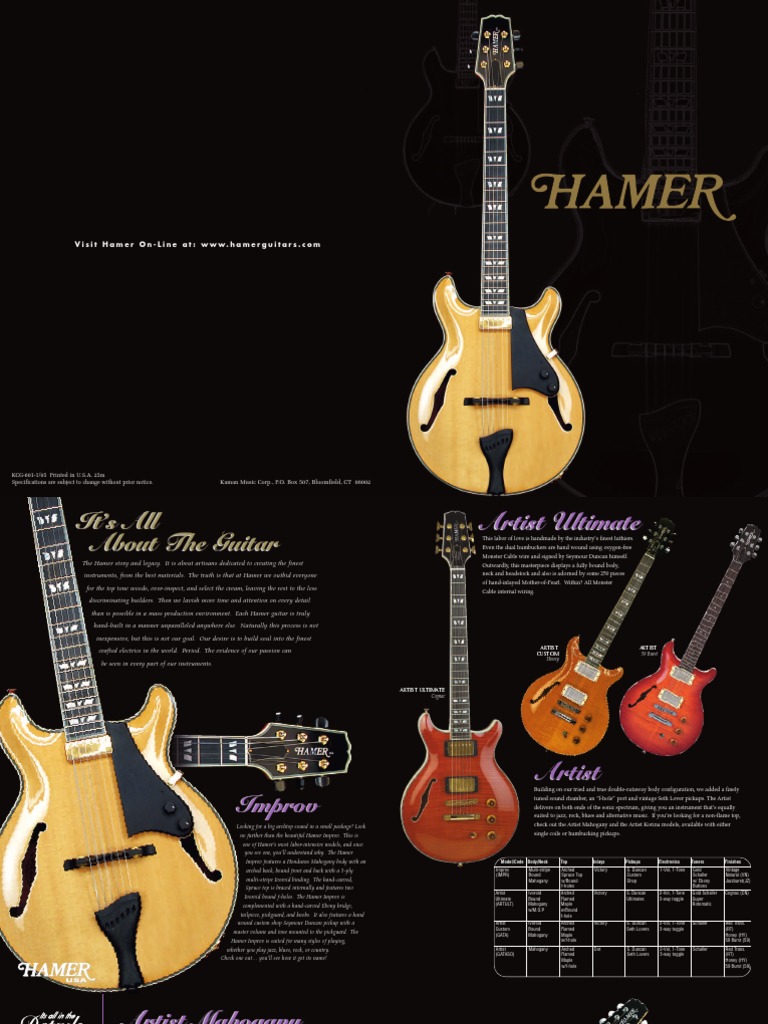 HAMER 2005 Catalog | PDF | Guitars | Bass Guitar