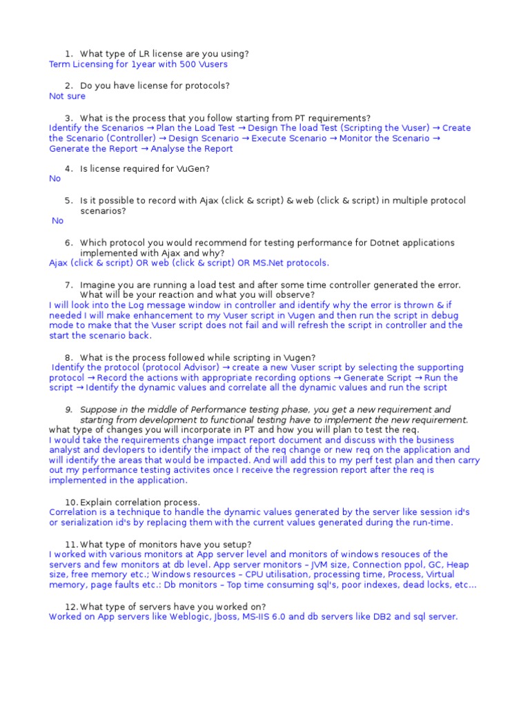 Load Runner Interview Questions | PDF | Ip Address | Ajax (Programming)