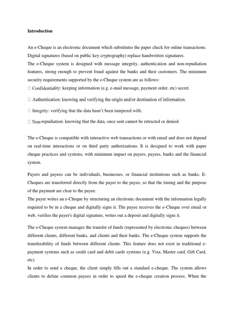 E Cheque | PDF | Key (Cryptography) | Cheque