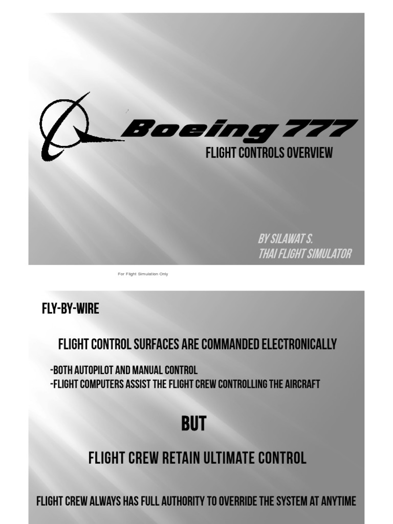 Boeing 777 Flight Controls Overview | PDF | Aircraft Flight Control ...