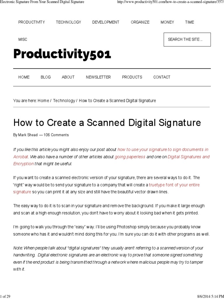 Electronic Signature From Your Scanned Digital Signature | Download ...