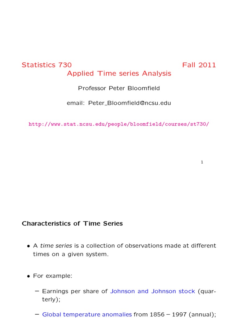Applied Time Series Analysis | PDF | Akaike Information Criterion ...