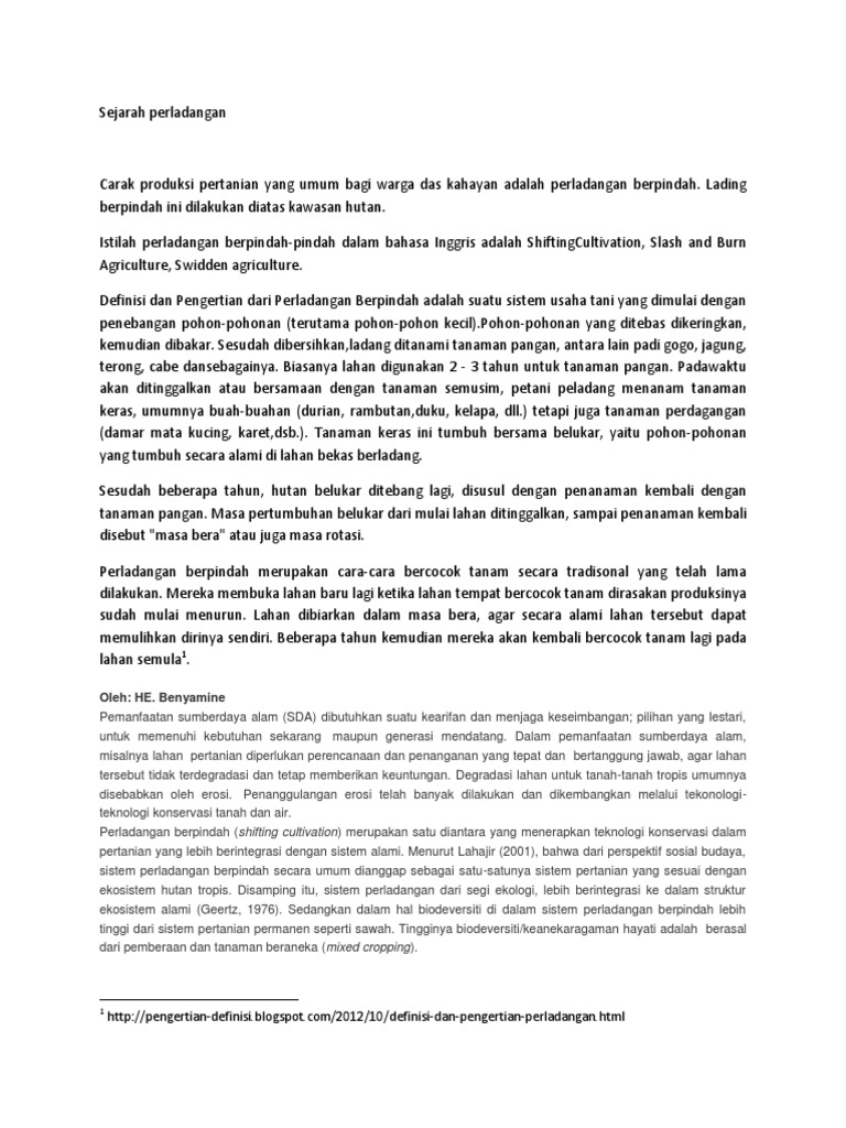 Sejarah Perladangan | PDF