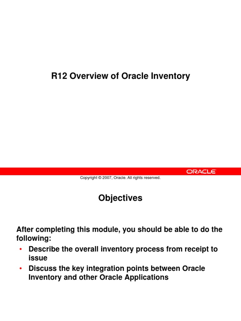 Overview of Oracle Inventory | PDF