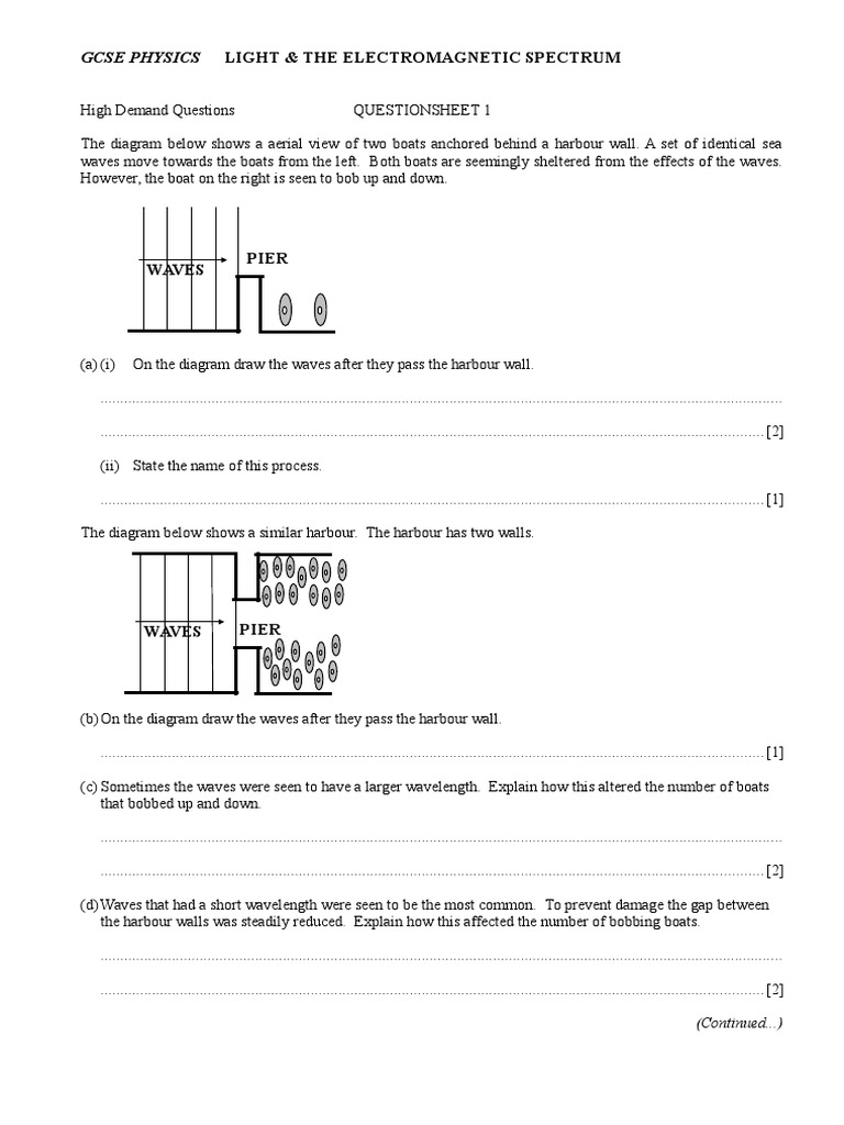 Electromagnetic Spectrum Exam Questions | PDF | Lens (Optics) | Light