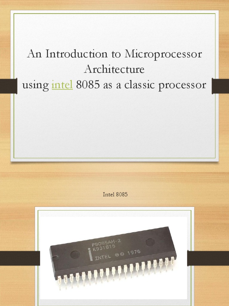 An Introduction To Microprocessor Architecture Using 8085 As A Classic Processor | PDF | Central ...