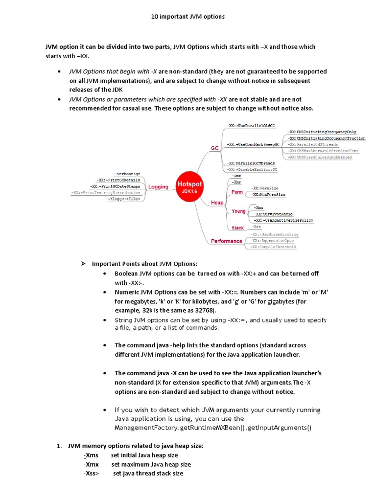 10 Important JVM Options | PDF | Java Virtual Machine | Java (Software ...