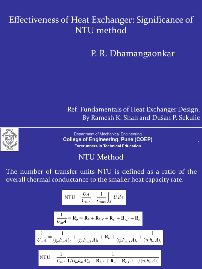 Ntu Method | Download Free PDF | Heat Exchanger | Heat