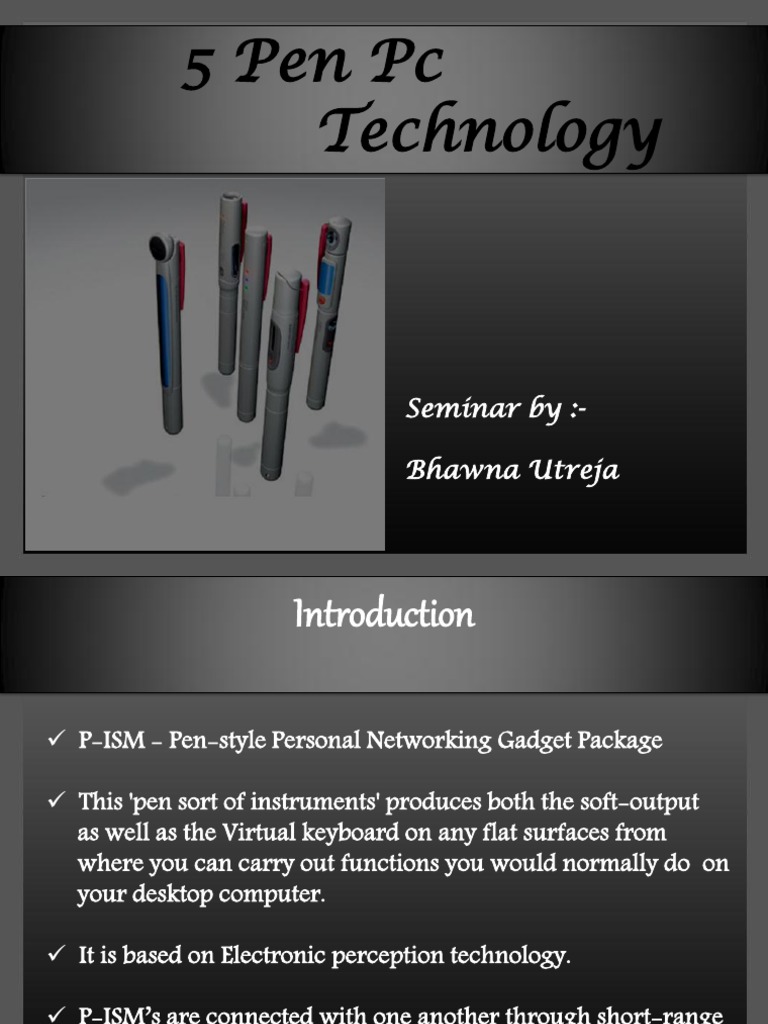 5 Pen PC Technology | PDF | Central Processing Unit | Computer Keyboard