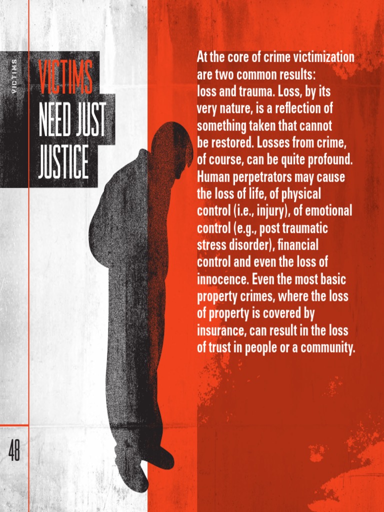 Victims Need Just Justice | PDF | Victimology | Psychological Trauma