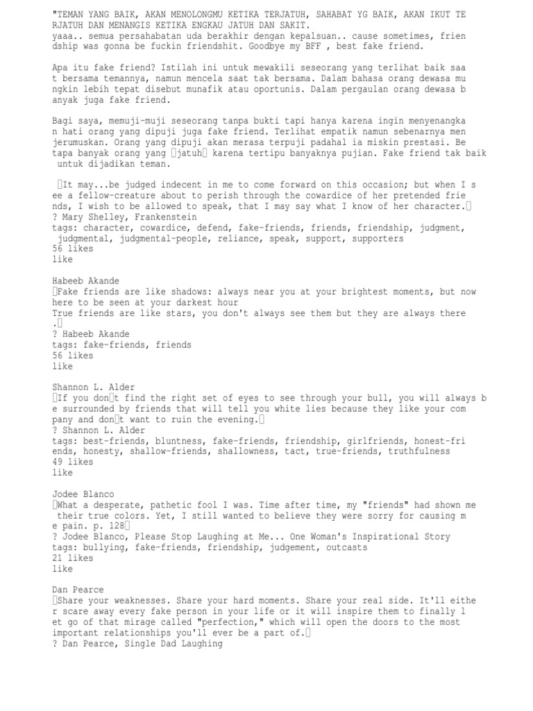 Best Fake Friends | PDF | Friendship | Stereotypes