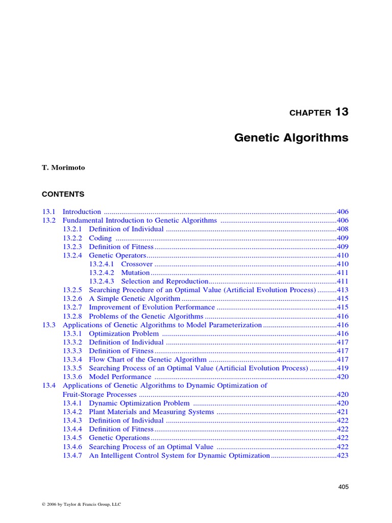 13 Genetic Algorithms: T. Morimoto | PDF | Genetic Algorithm | Mathematical Optimization
