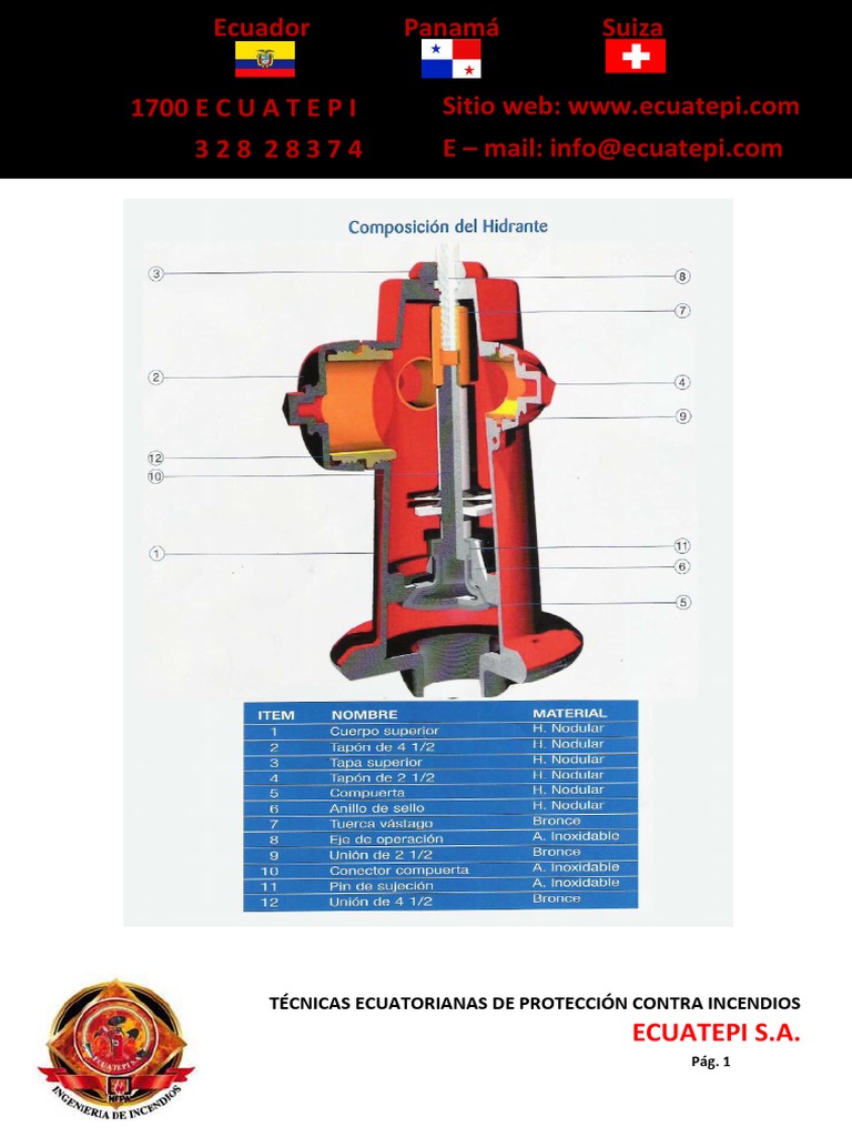Ficha Técnica Hidrante Contra Incendios PDF | PDF