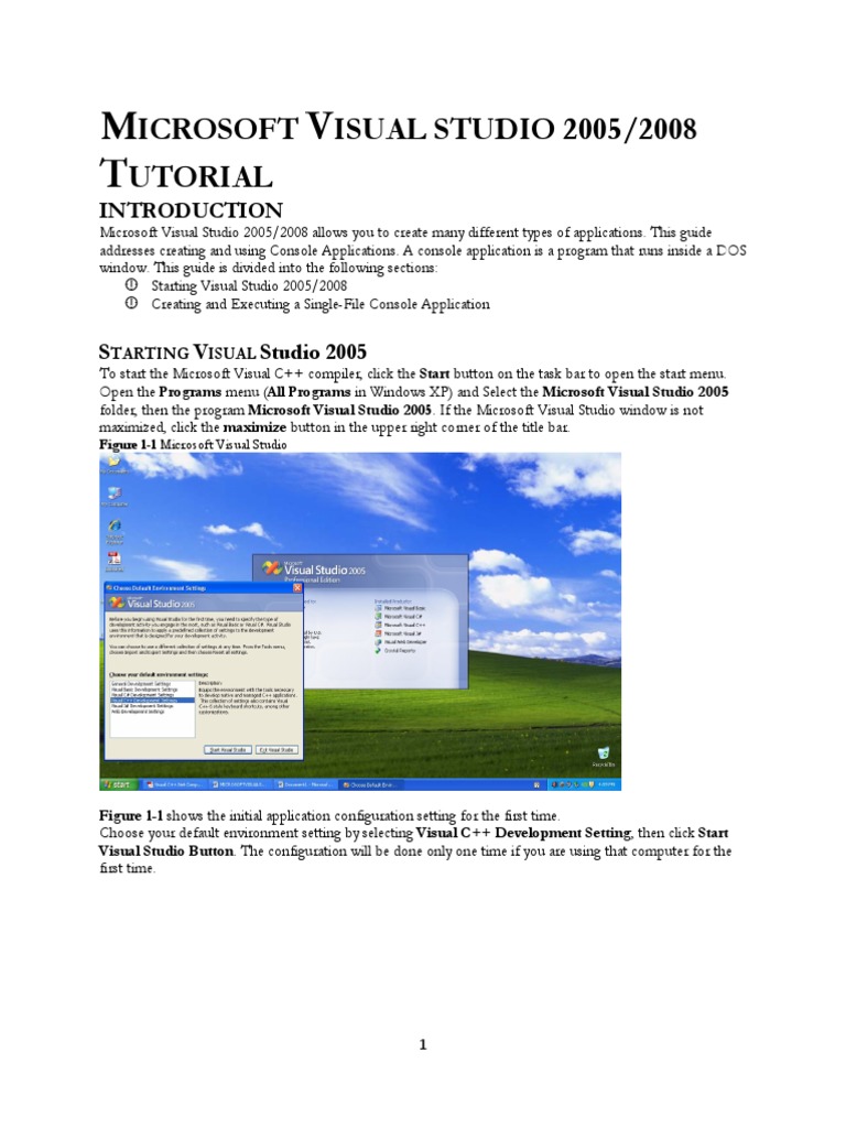 Microsoft Visual Studio 2005 Tutorial | PDF | Computer Program | Programming