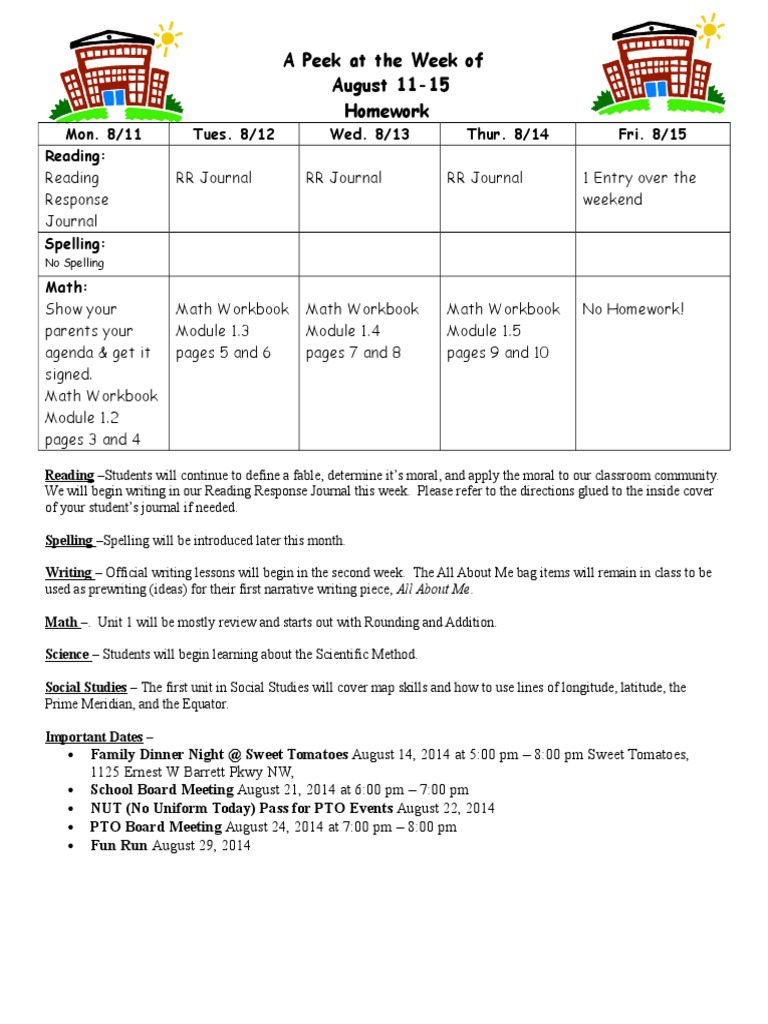 Peekattheweekaugust 11-15 Franz Sanderfer | PDF | Language Arts ...