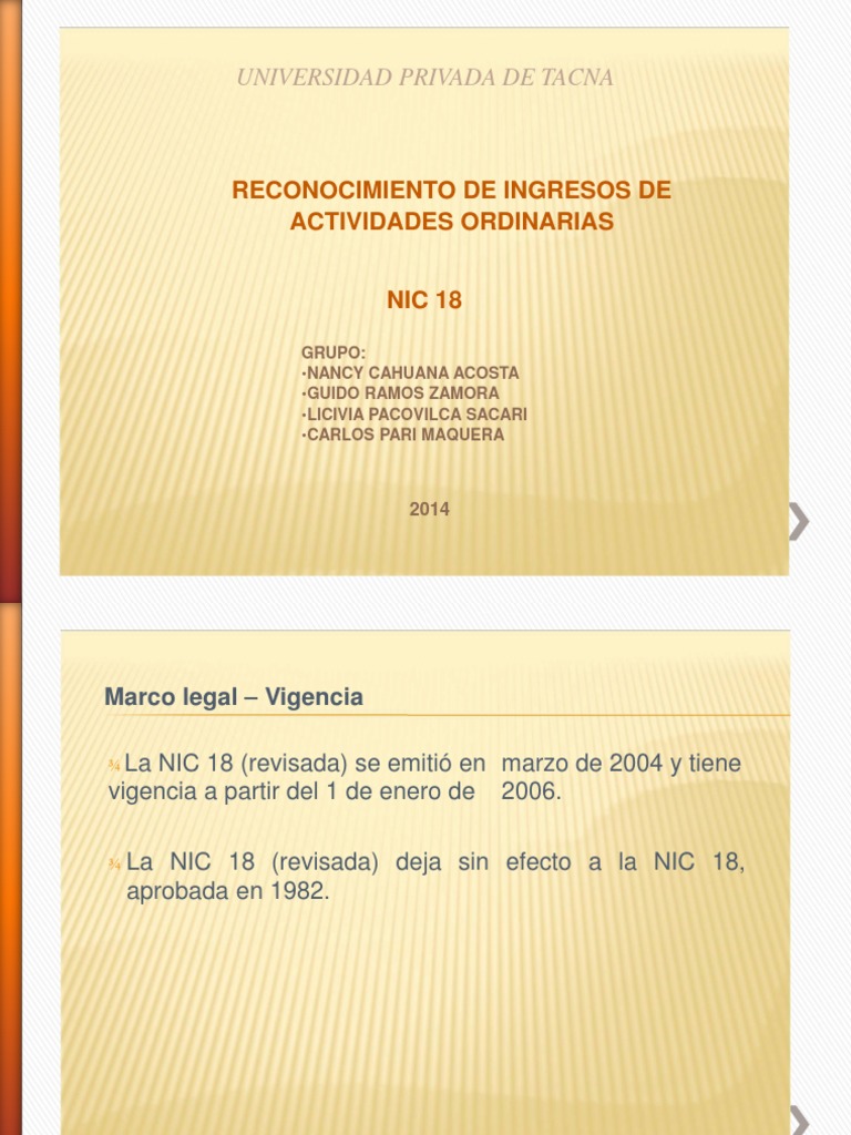 Exposicion de Nic 18 | PDF | Beneficio (economía) | Impuestos
