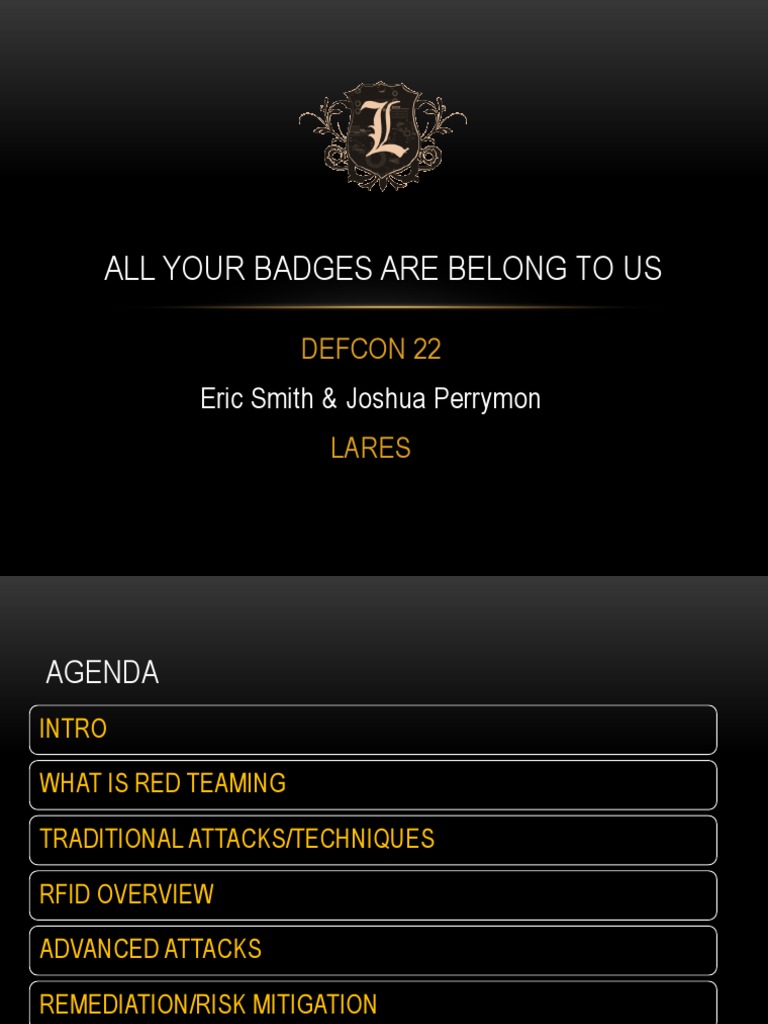 DefCon22: All Your Badges Are Belong To Us | PDF | Radio Frequency ...