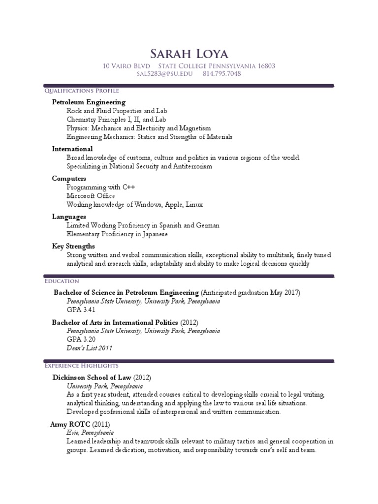 Resume 4 | PDF