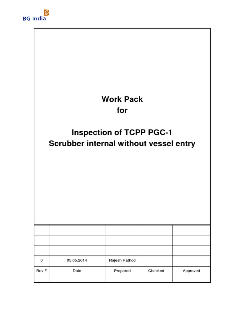 Work Pack | PDF | Quality Assurance | Leak