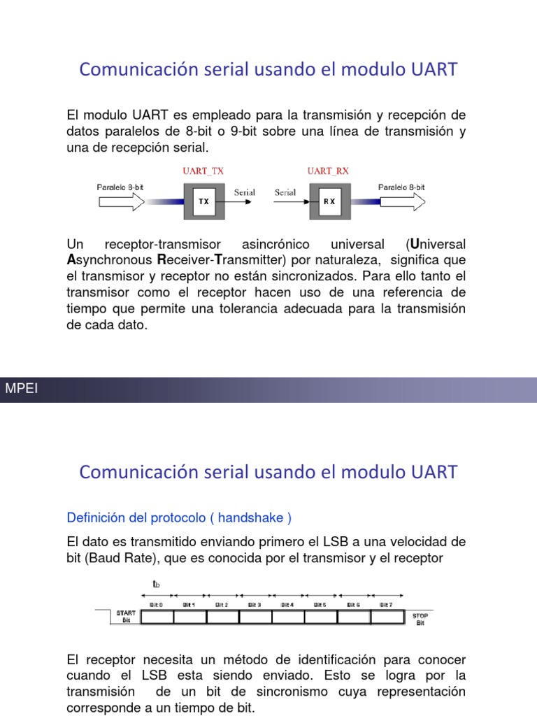 Comunicación Serial Usando El Modulo Uart Transmisión De Datos Ingeniería Informática