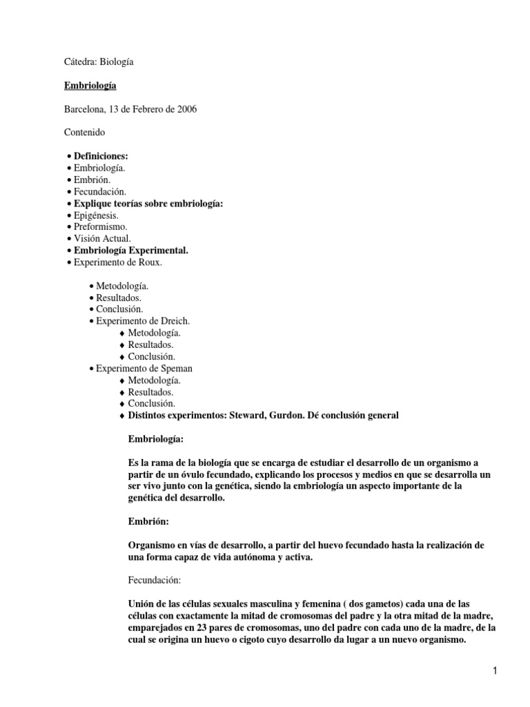 Experimento de Hans Driesch | PDF | Reproducción | Science