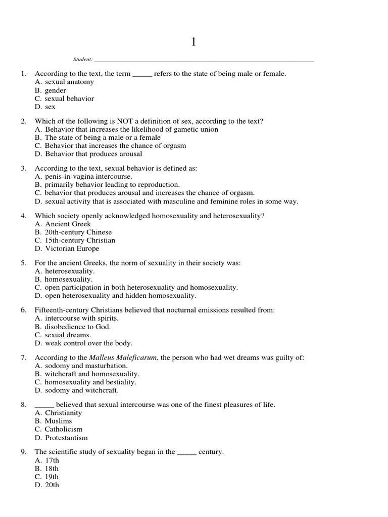 Understanding Human Sexuality Test Bank 11th Edition | PDF | Sexual ...