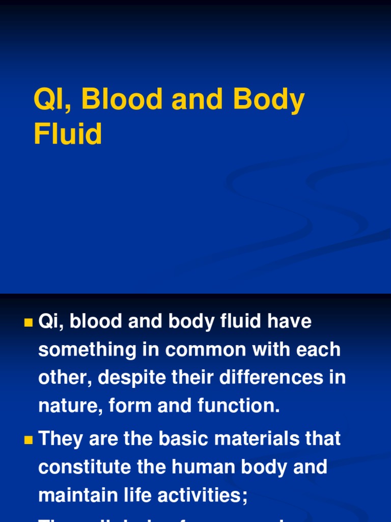 Qi, Blood, and Body Fluids 105 | PDF | Human Body | Traditional Chinese ...