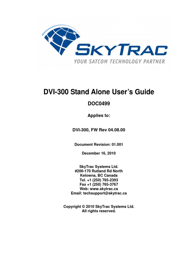 Dvi-300 S User's Guide (Doc0499) r01-001 | PDF | Personal ...