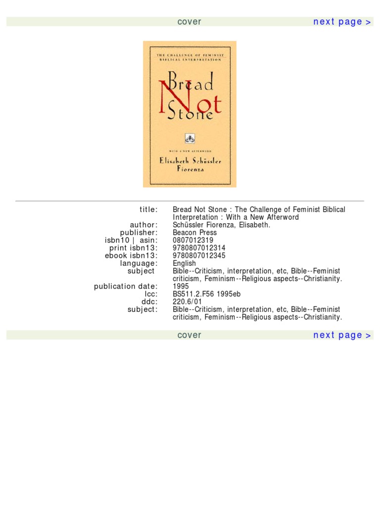 Bread Not Stone | PDF | Biblical Hermeneutics | Feminism