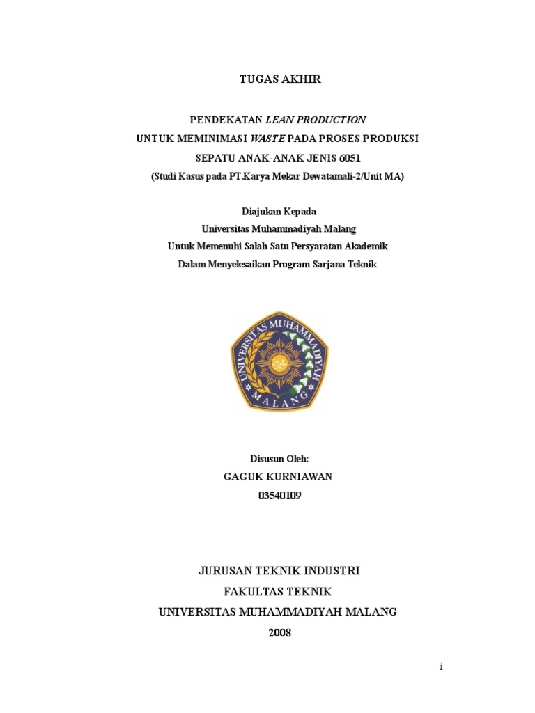Contoh Skripsi Teknik Industri | PDF