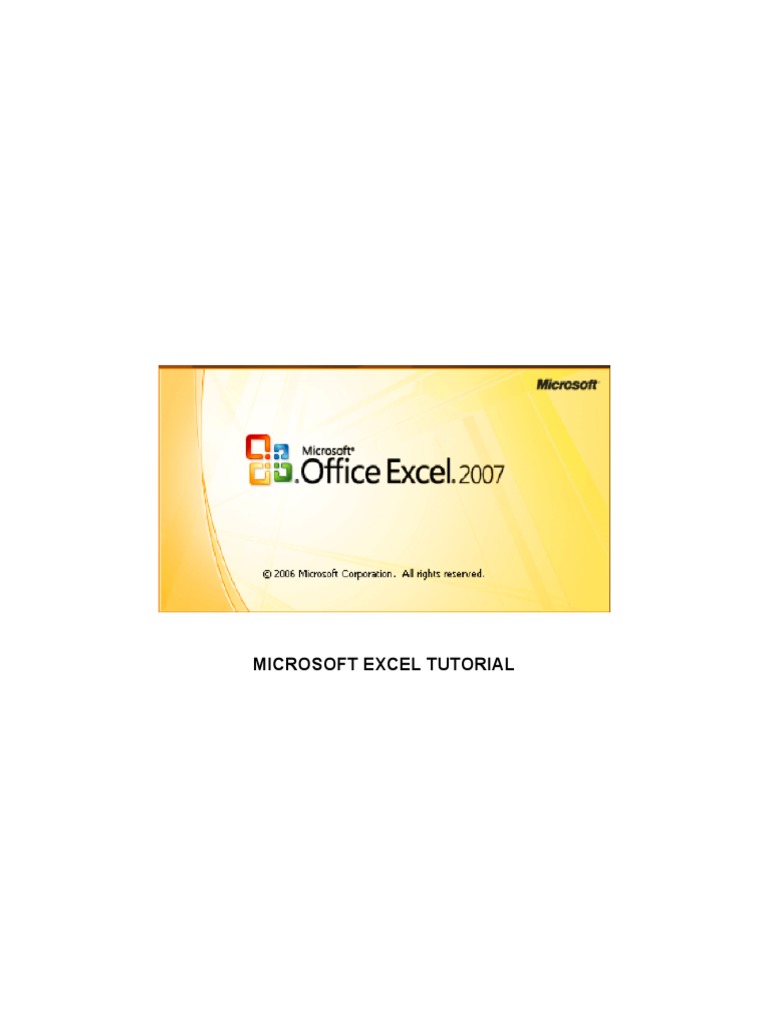 Excel Tutorial | PDF | Microsoft Excel | System Software
