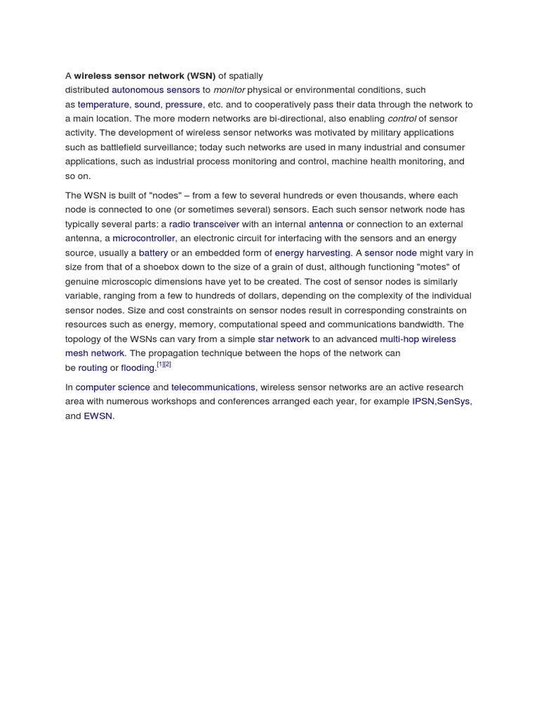 Overview of Wireless Sensor Networks | PDF | Computers | Technology ...