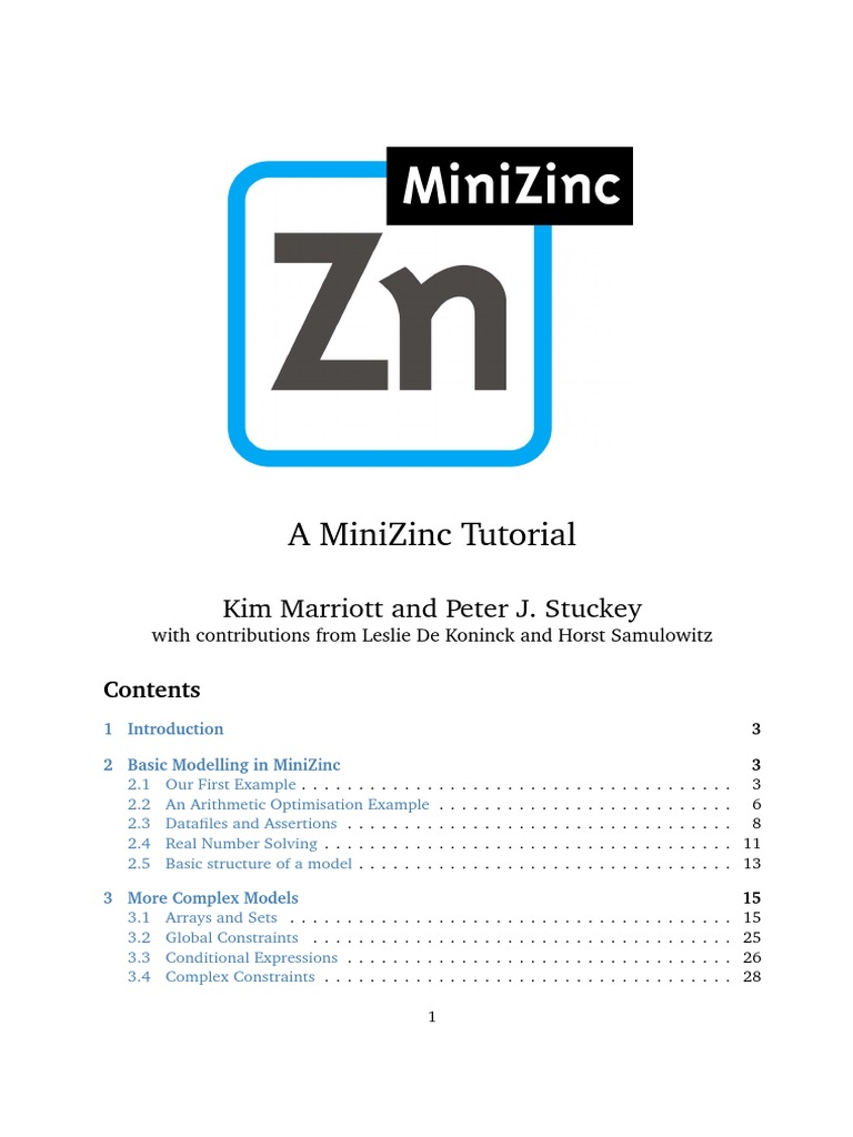 Minizinc Tutorial | PDF