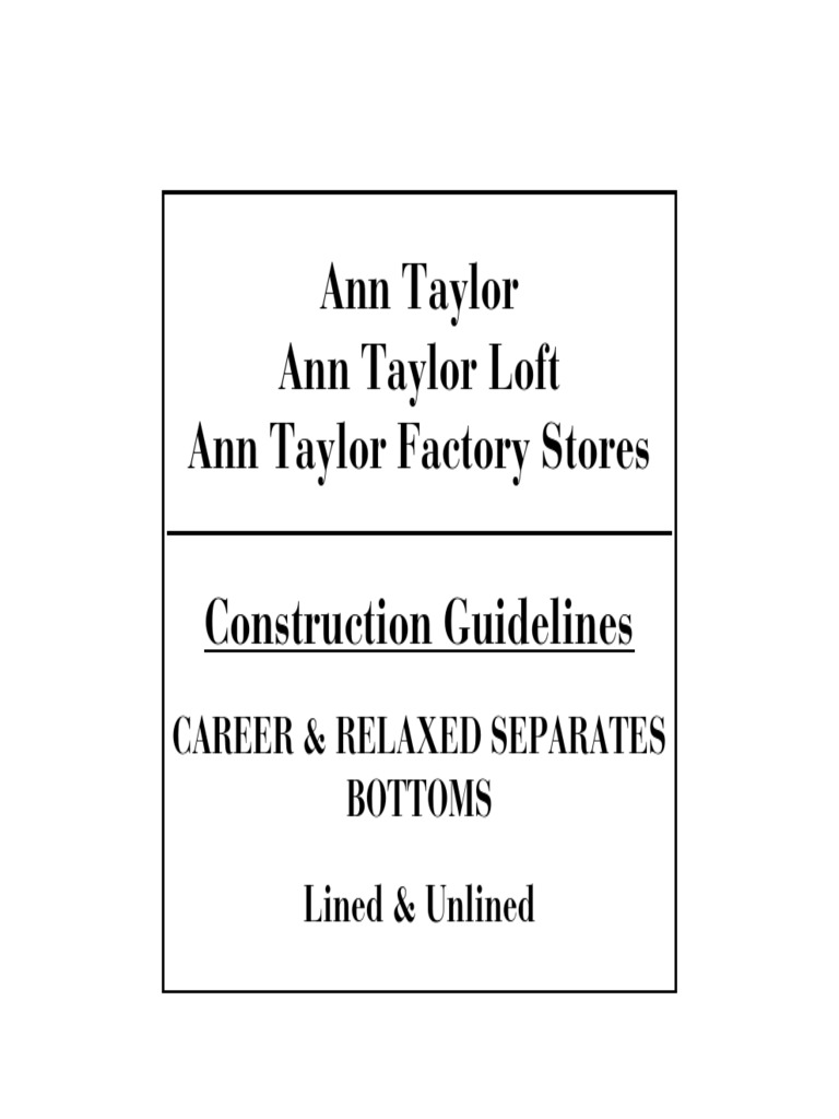 Construction Bottoms (Lined and Unlined) | Download Free PDF | Seam ...